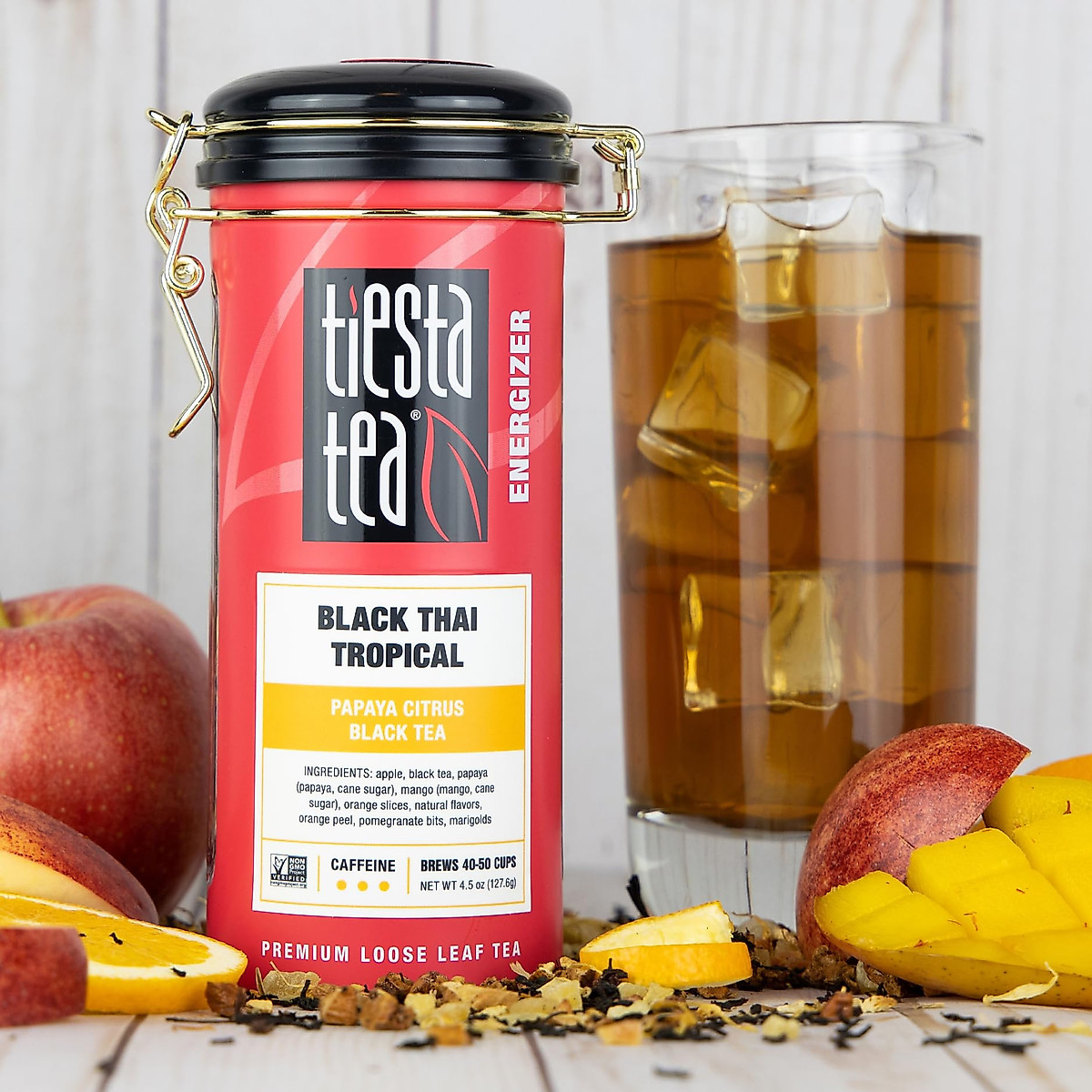 Tiesta Tea - Black Thai Tropical | Mango Citrus Black Tea | Premium Loose Leaf Tea Blends | High Caffeinated Black Tea | Make Hot or Iced Tea & Brews up to 50 Cups - 4.5oz Refillable Tin