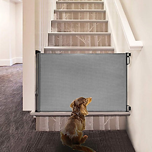 EasyBaby Extra Wide and Extra Tall Retractable Baby Gate Extends up to 71" Wide, 39.3" (100cm) Tall, Grey/Pet Retractable Gates for Stairs, Doorways, Hallways, Indoor and Outdoor