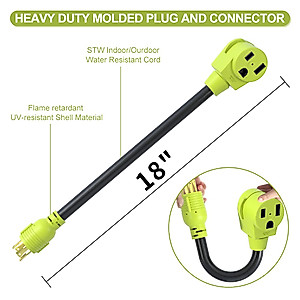 AOWEITOUR Generator Welder Adapter,NEMA L14-30P Male Plug to 6-50R Female Socket,4 Prong Generator to Welder Adapter Plug Power Cord,STW 10 AWG(1.5FT)