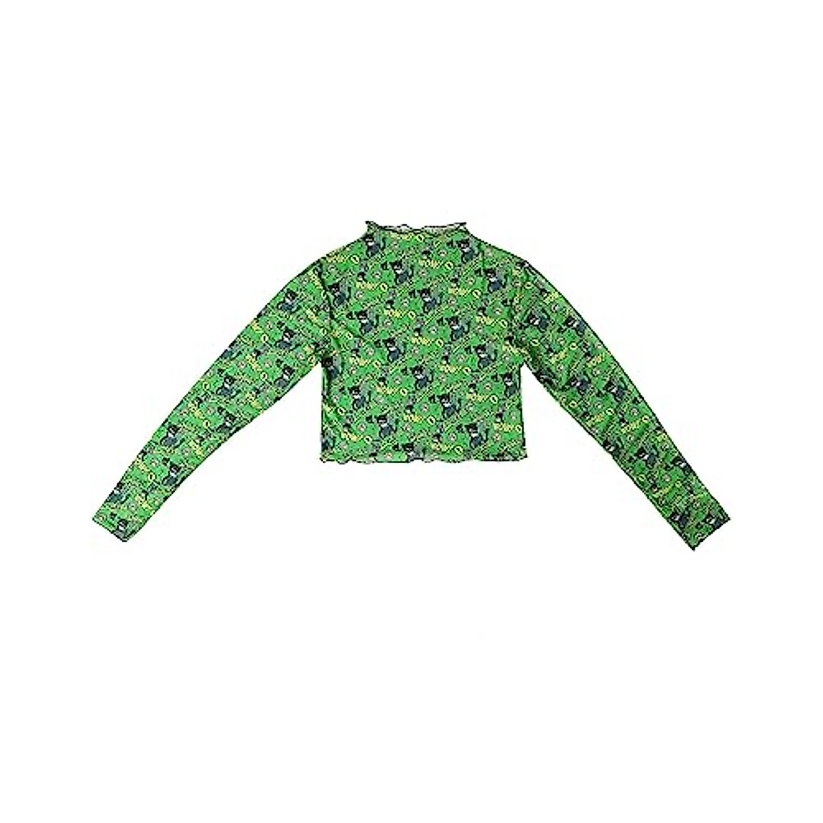 Miraculous Women's Cat Noir Long Sleeve Beach Rash Guard Shirt Cover Up Top (as1, Alpha, s, Regular, Regular, Green)