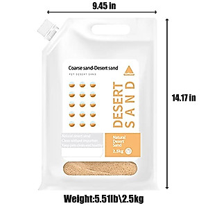 kathson Hamster Bathing Sand Natural Cleansing Dust Free Desert Sand 5.5 LB Potty Litter Sand for Small Animal Hamster Chinchilla Guinea Pig Gerbil Rat (Fine Sand (5.5 LB))