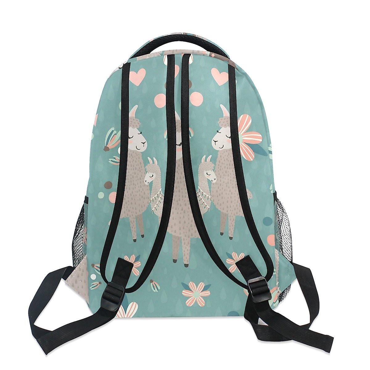 Cute Llama Baby Flower Fantasy Backpack School Bag Travel Daypack One_Size
