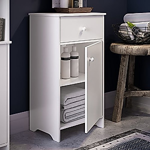 RiverRidge, White Medford Single Door Floor Cabinet with Drawer, One Size