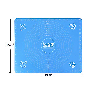 Non-Stick Rolling Pin Silicone Basting Pastry Mat Spatula Brushes Set:Combo Kit of Large and Small Dough Rollers and 2 Stainless Steel Cookie Cutters for Baking