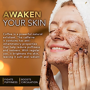 Cosmetasa Organic Arabica Coffee Scrub Bundle with Exfoliating Gloves - 2 in 1 Coffee Face Scrub + Coffee Exfoliating Body Scrub for Women & Men - Natural Coffee Scrub Body Exfoliator for Cellulite