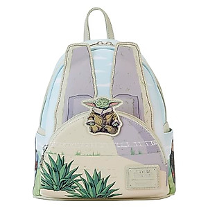 Loungefly The Mandalorian Grogu Stone Glow in the Dark Mini-Backpack, Amazon Exclusive