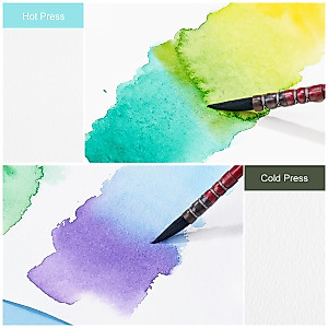 Lightwish Watercolor Journal, 100% cotton Hot Press Watercolor Paper,140lb/300gsm Acid-free, 24 Sheets 3.54x5.51” Sketchbook for Adults, Students, and kids