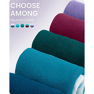 OutdoorMaster Ski Socks, 2-Pair Pack Skiing and Snowboarding Thermal Socks for Women with Over the Calf Design w/Non-Slip Cuff, Mountain Patterns - Lavender, Medium