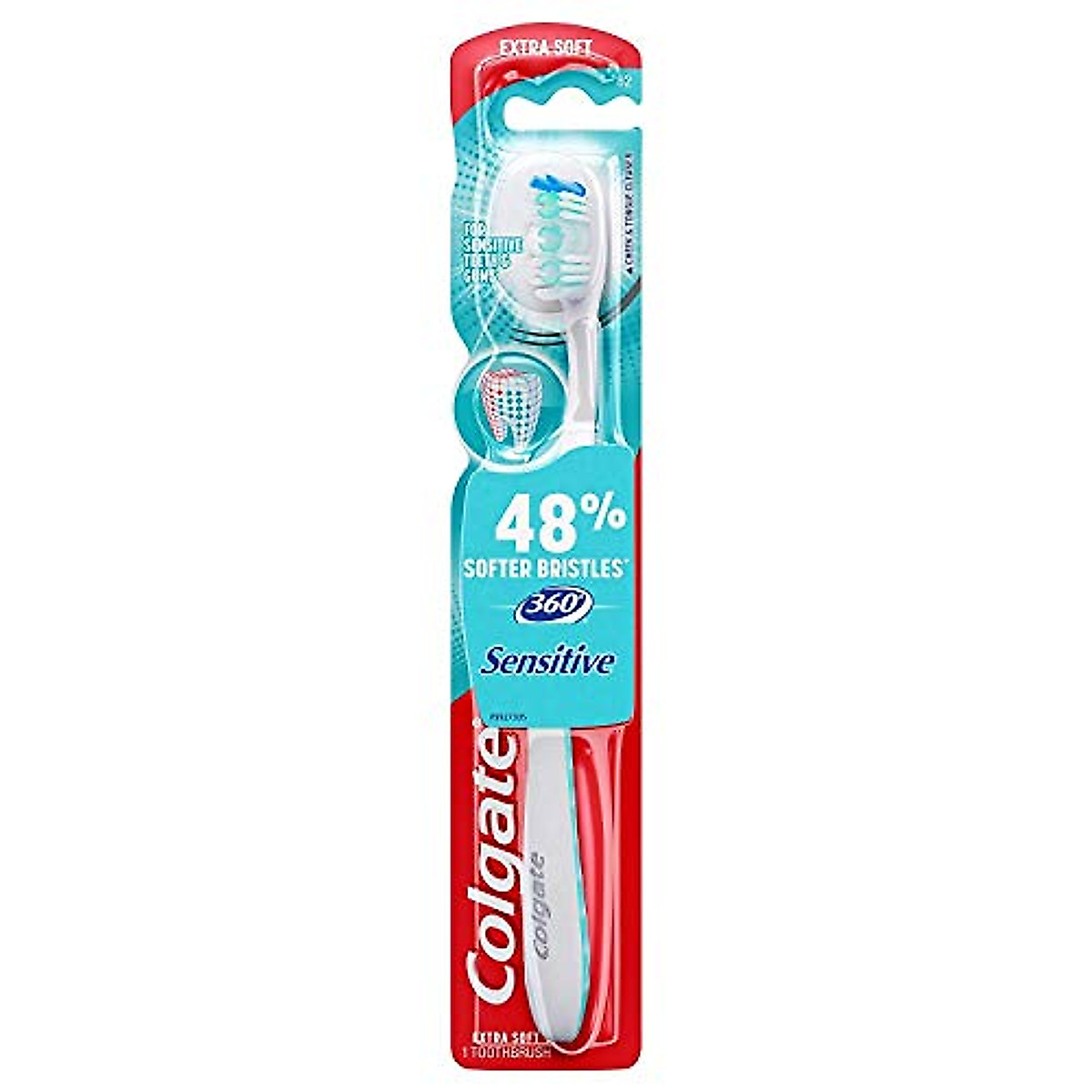 Colgate 360 Enamel Health Sensitive Toothbrush, Compact Head, Extra Soft - Pack of 6