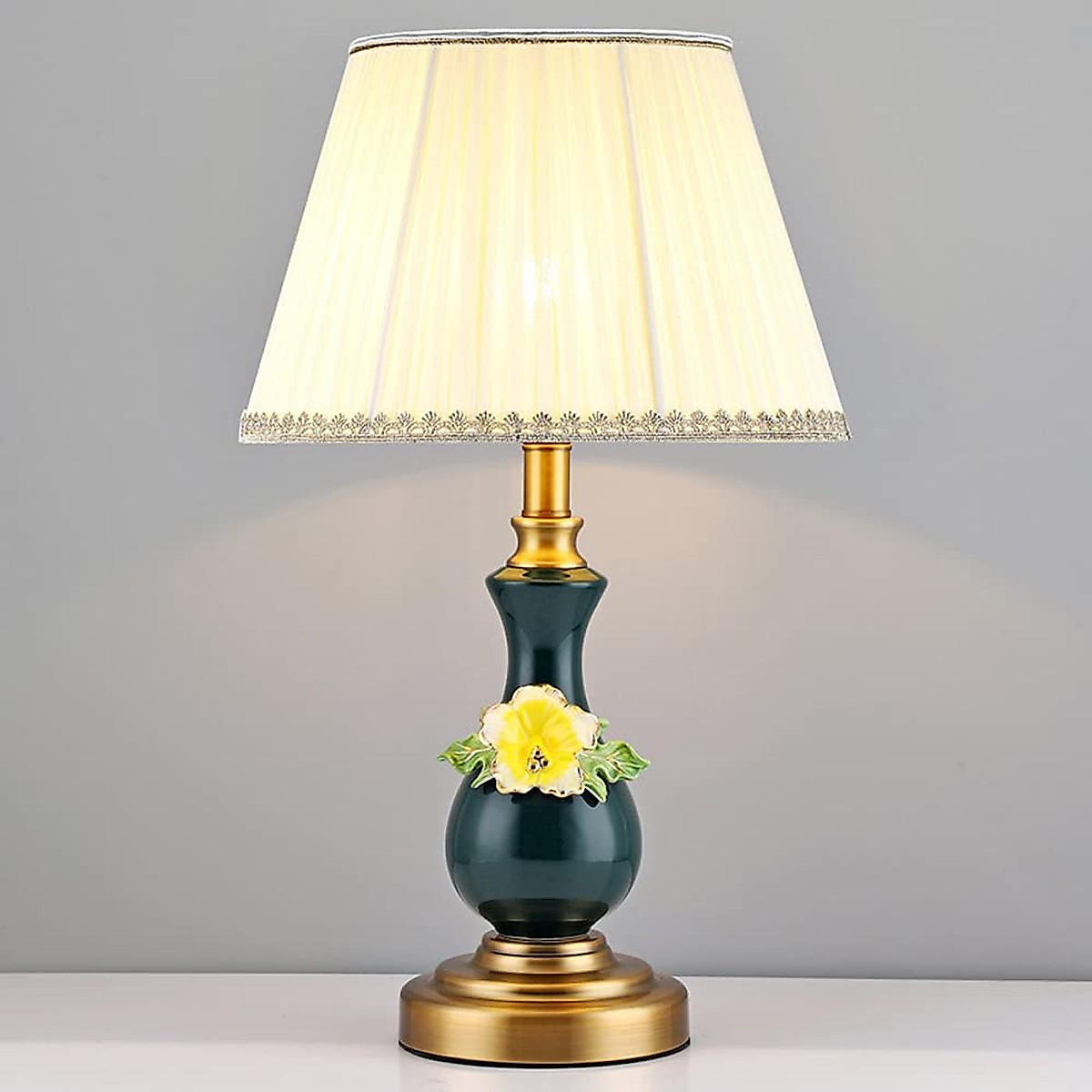 Creative Glazed Ceramic Table Lamp American Pastoral Bedroom Bedside Lamp Large Table Lamps for Living Room Coffee Table Desk Lamp Desk Night Lamp