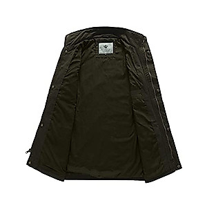 WenVen Men's Spring Cotton Field Jacket Tactical Windbreaker (Army Green, 3XL)