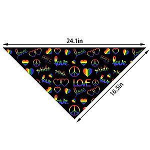 Pride Day Dog Bandana LGBT Rainbow Dog Bid Scarf Adjustable Accessories for Small Medium Dogs Cats Pets