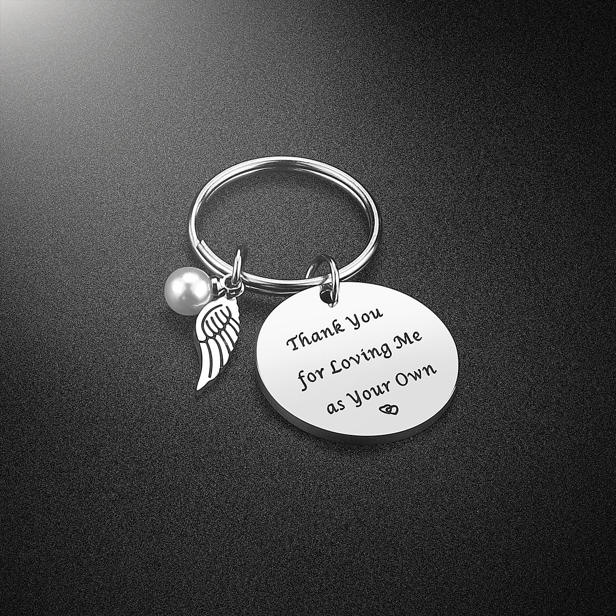 iJuqi Step Mom Gifts Keychain - Mother's Day Gift for Step Mom From Daughter Son, Thank You for Loving Me As Your Own Stepmother Keychain, Step Mom Christmas Gifts Birthday Gifts