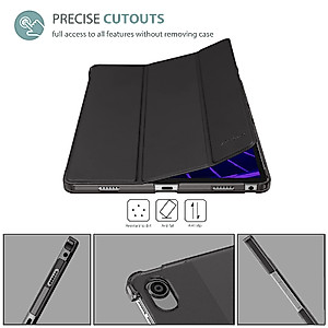 ProCase Case for Lenovo Tab M10 Plus 3rd Gen Case 10.6 Inch 2022(TB125FU/TB128FU/TB128XU), Slim Stand Hard Back Shell Protective Smart Cover Case for Lenovo Tab M10 Plus 10.6" 2022 Release -Black