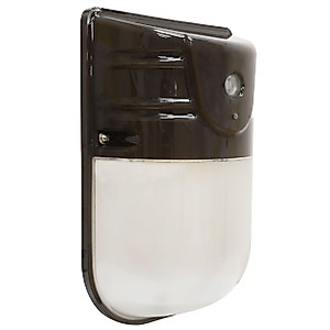 Marathon Lighting 13W LED Wall Mount -UL/DLC Listed-1610 Lumens-70W MH Equal- AC 120-277V-5000K with Dusk to Dawn Photocontrol-Bronze Color, IP65, 4KV Surge Protection, Premium Grade