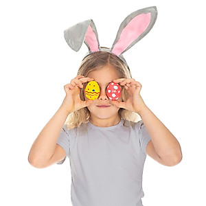 Funcredible Gray Bunny Ears Headband - Rabbit Ears Headband - Bunny Cosplay Costume Accessories - Bendable Bunny Ears for Kids and Adult