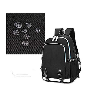 jupkem Anime adventure game Backpack Bag USB with Charging Port Student School Bag Laptop Cosplay for Boys Girls (Black 3, Large)