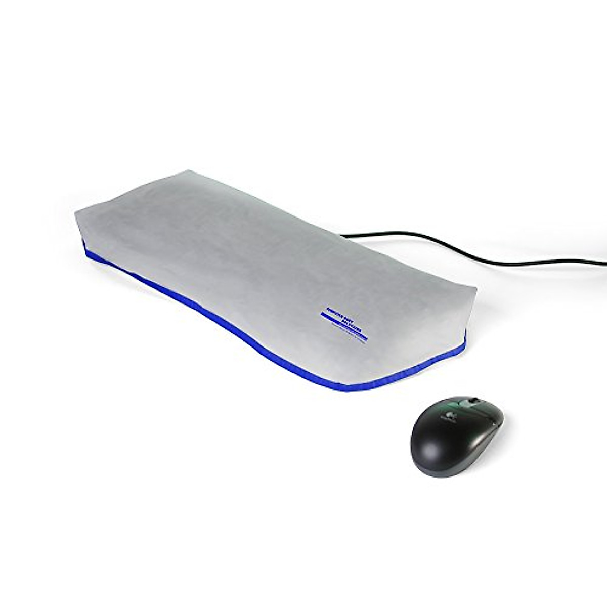 COMPUTER DUST SOLUTIONS Keyboard Dust Cover, Covers Standard Size PC Keyboards, Silky Smooth Antistatic Vinyl, Translucent Coconut Cream Color with Blue Trim, Larger, (18W x2H x7D)