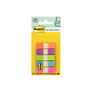 Post-it Flags 6835CB2 Page Flags in Portable Dispenser, 5 Bright Colors, 5 Dispensers, 20 Flags/Color