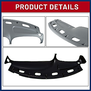 DashSkin American Made (NOT Made in China!) Molded Dash Cover Cap Compatible with 1998 1999 2000 2001 Dodge Ram 1500 (98-02 Ram 2500/3500) in Mist Grey