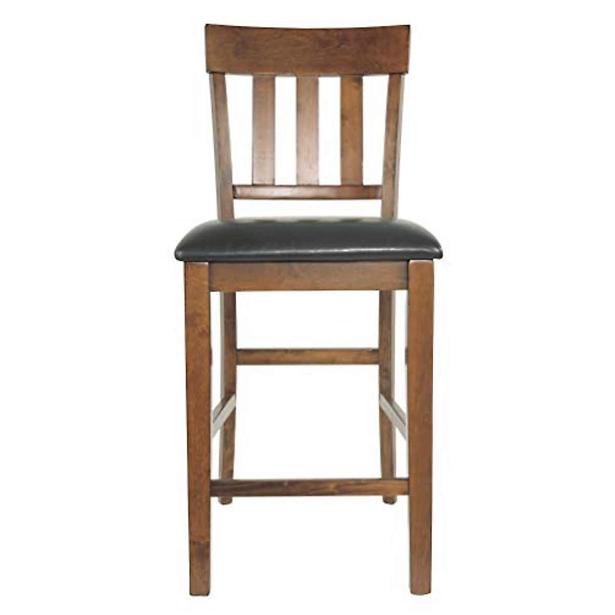 Signature Design by Ashley Ralene Traditional 26" Counter Height Faux Leather Seat Barstool, 2 Count, Brown
