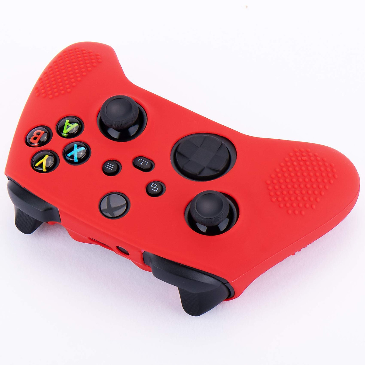 YoRHa Silicone Cover Skin Case for Xbox Series X/S Controller x 1(Red) with Thumb Grips x 10