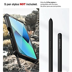 Dexnor for Samsung Galaxy S21 Ultra Case with Screen Protector & S Pen Slot(S Pen Not Included) Dual Layer Cover, 360 Full Body Protective Shockproof Heavy Duty Bumper for S21 Ultra 6.8 inch-Black