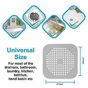 ZAYNYX 2 Pack Hair Catcher Shower Drain is Hair Stopper for Shower Drain Easy to Install Tub Drain Hair Catcher with 4 Suction Cups Suits for Bathroom Bathtub Kitchen (Black and Black)