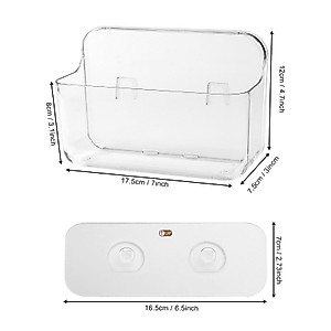 CGBE 2 Packs Cabinet Door Organizer, Acrylic Adhesive Shelf Wall Mounted Storage, Self Adhesive Shower Shelves Without Drilling, Automatic Draining Clear Shower Organizer for Bathroom