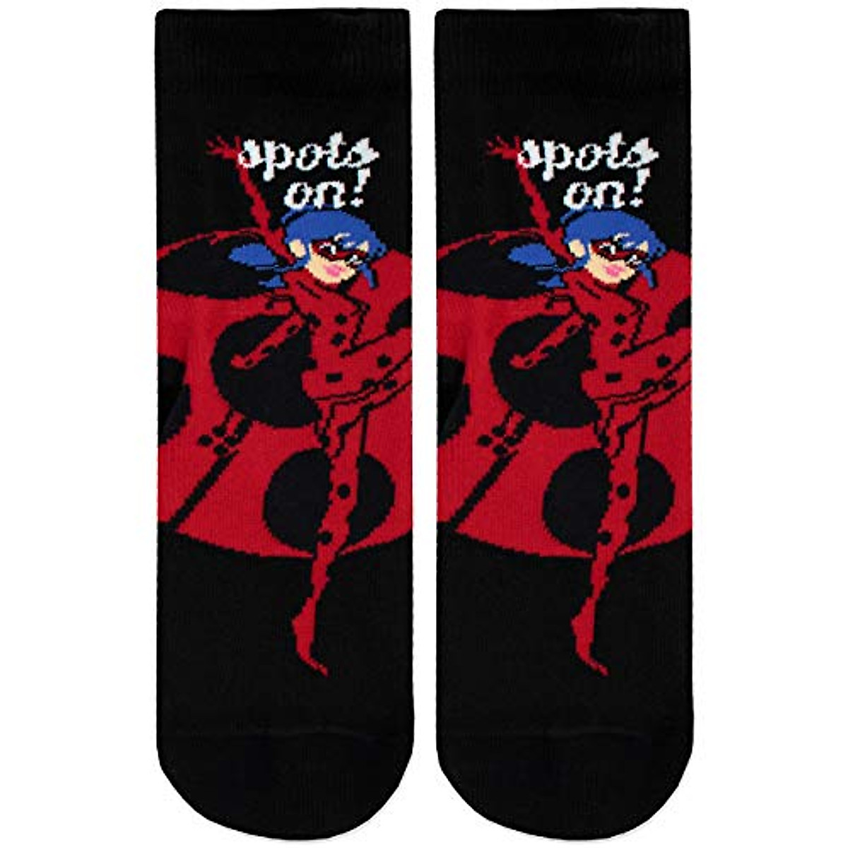 Miraculous Ladybug Girls' Lady Bug Socks Pack of 3 Size 10 to 13 Multicolored