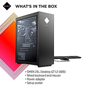 OMEN 25L Gaming Desktop PC, AMD Radeon RX 5700, AMD Ryzen 7 3700X, HyperX 16 GB DDR4 RAM, 1 TB SATA Hard Drive & 512 GB PCIe NVMe SSD, Windows 10 Home, VR Ready, RGB Lighting (GT12-0050, 2020 Model)