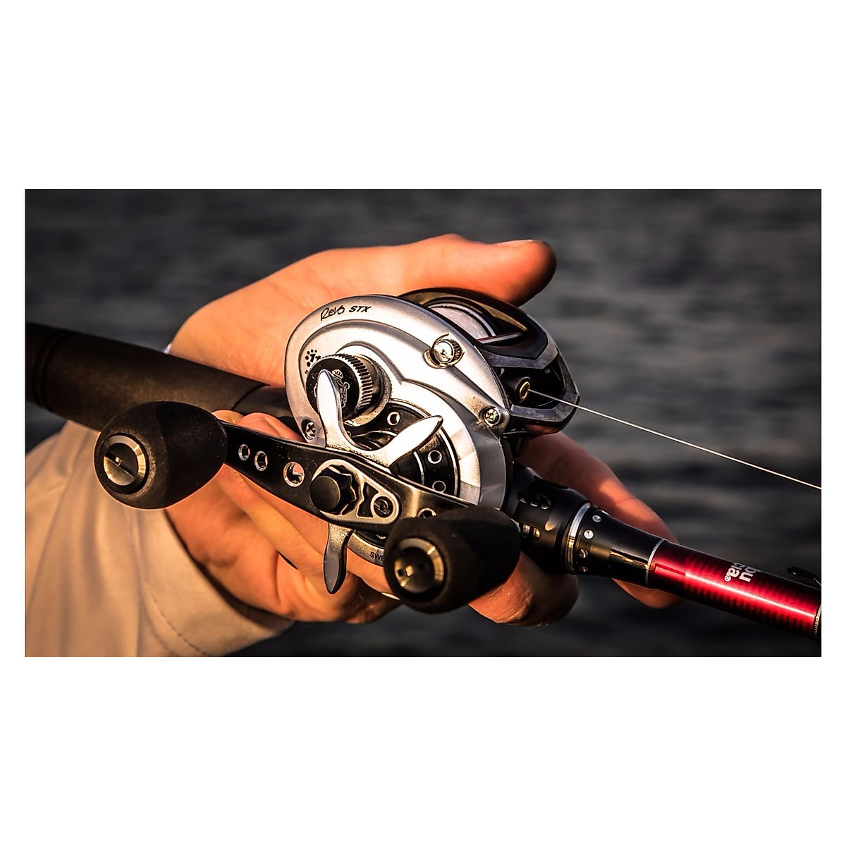 Abu Garcia Revo STX Low Profile Baitcast Reel, Size LP (1430425), 10 Stainless Steel Ball Bearings + 1 DuraClutch Roller Bearing, Strong and Lightweight