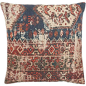 Nicole Curtis Pillow Persian Print Red 24" X 24" Throw Pillow