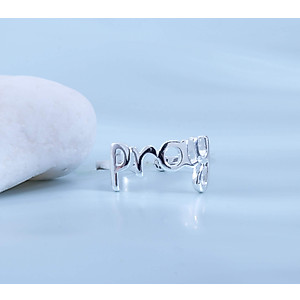 Helen de Lete Fashion English Letter Pray Sterling Silver Open Ring