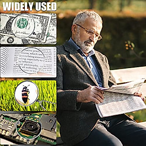 Hanging Magnifier, Portable 5X Magnifier Monocle Lens with Hanging Necklace for Reading Crafts Needlework Jewelry Hobbies(Silver)