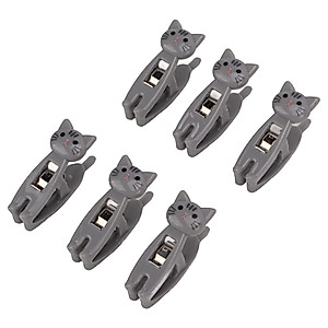 6Pcs Cat Bag Clips, Cut Snack Clips Bag Clips Food Package Chips Bag Funny Snack Clips Kitchen Storage Organization Accessories for Food Storage (Grey)