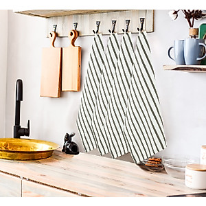 ROYALE Kitchen Towel 4 Pack - 100% Cotton Kitchen Dish Towel - Tea Towels - Reusable Cleaning Cloths - Highly Absorbent Bar Towel - Large Dish Towels - Wiping Cloth - (20x28 Inch, Wide Stripe)