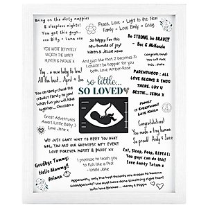 Baby Shower Guest Book Frame (With 2 Mats For Single Baby OR Twins) Large Sonogram Picture Frame To Sign – Unique Guest Book Alternative For Girls & Boys (CLASSIC WHITE)