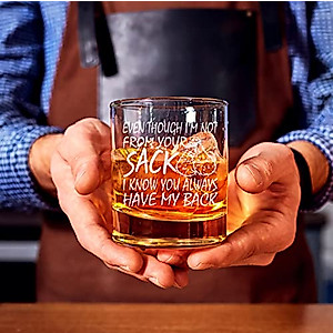 CARVELITA Even Though I'm Not From Your ??? Whiskey Glass - 11oz Old Fashion Bourbon Rocks Glass - Bonus Dad Gifts - Step Dad Gifts - Birthday Gifts For Stepdad - Stepdad Gifts - Sarcastic Gifts