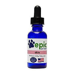 Skin - Natural, Electrolyte, Odorless Pet Supplement That Relieves Itchy, Flaky Skin Unscented Safe for All Animals Apply to Body, Food & Water Made in The USA (Dropper 1 Oz)