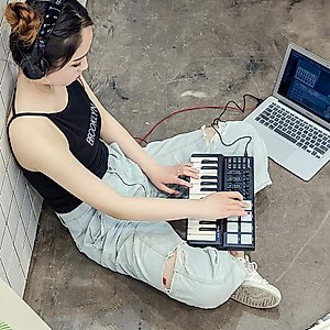 Btuty 25-Key MIDI Keyboard Panda mini Portable Mini Drum Pad MIDI Controller, USB