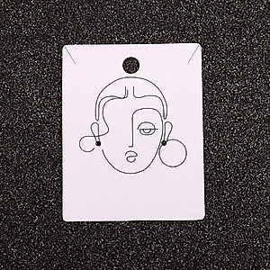 100Pcs 1.8" x 2.4" Inch White Hanging Earring Cards Earring Card Holder, Paper Earring Display Cards for Ear Studs, Velvet Display Earring Card Holder for Jewelry Accessory Display-2