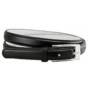 7055 Women's Betls Ladies Fashion Skinny Soft Dress Casual Leather Belt 3/4"(19mm) wide (Black, XXL)