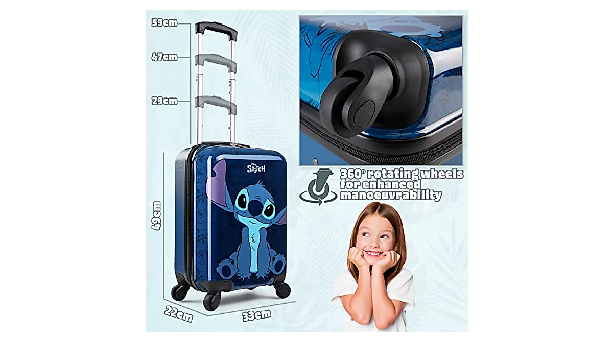 Disney Stitch Kids Carry On Suitcase - Travel in Style