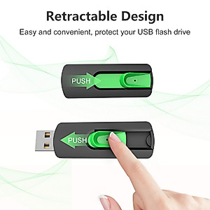 Aiibe Flash Drive 8GB 3 Pack USB Drive 8GB Thumb Drive USB 2.0 Memory Stick USB Flash Drives (8GB, Red Green Cyan)