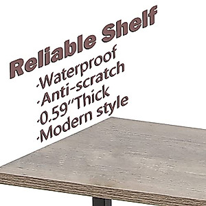 LuxenHome 4 Tier Ladder Bookshelf, 58'' Modern Leaning Bookshelf, Solid Real Wood Bookcase, Rustic Shelves with Industrial Metal Frame, Tall Wide Bookshelf Storage for Classroom, Light-Oak