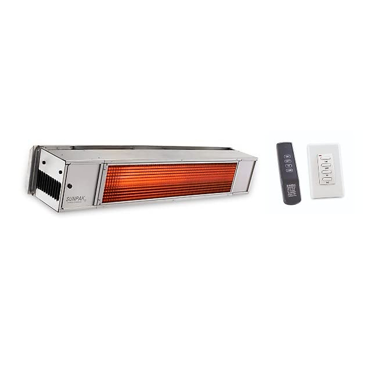 SUNPAK Model S34 S TSR Two Stage Remote 25,000 to 34,000 BTU Infrared Outdoor Patio Heater (Natural Gas, Stainless Steel Casing)