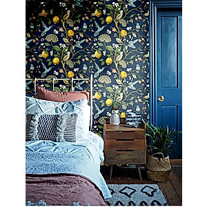 Blooming Wall Blue Bird Fresh Lemon Tree Peel and Stick Wallpaper Removable Self Adhesive Wall Mural Wall Decor, 14.5 Square Ft/Roll
