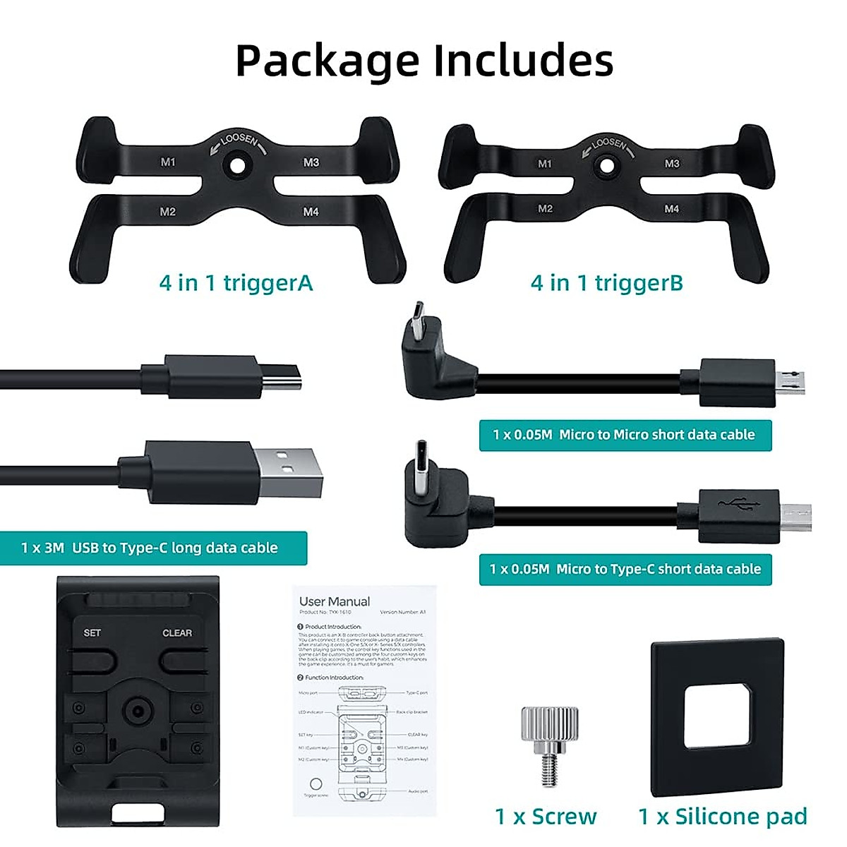 Erhai Controller Back Button Attachment Adapter Paddles Trigger for/X//Controller Gamepad