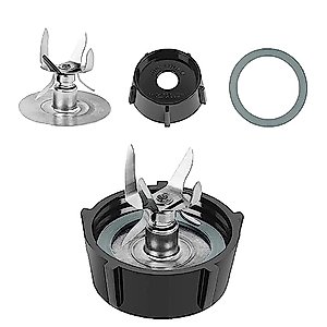 Replacement Blender Blade Parts For Oster & Osterizer With 4980-6 Point & 4902 Blender Jar Cap With O Ring Rubber Gasket